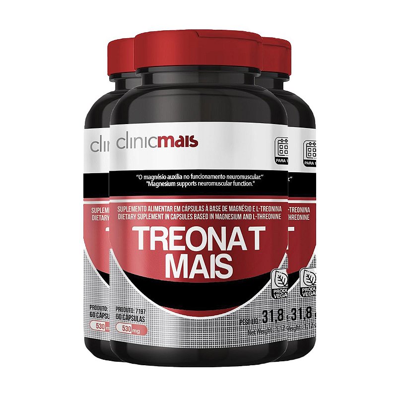 Kit 5 Treonat Mais Vegano 530mg Clinicmais 60 Cápsulas - Edin