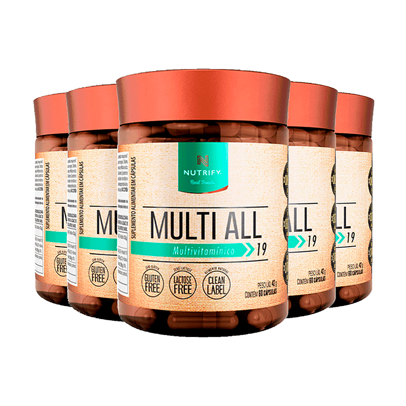 Kit 5 Multivitamínico Nutrify Multi All 60 Cápsulas - Edin
