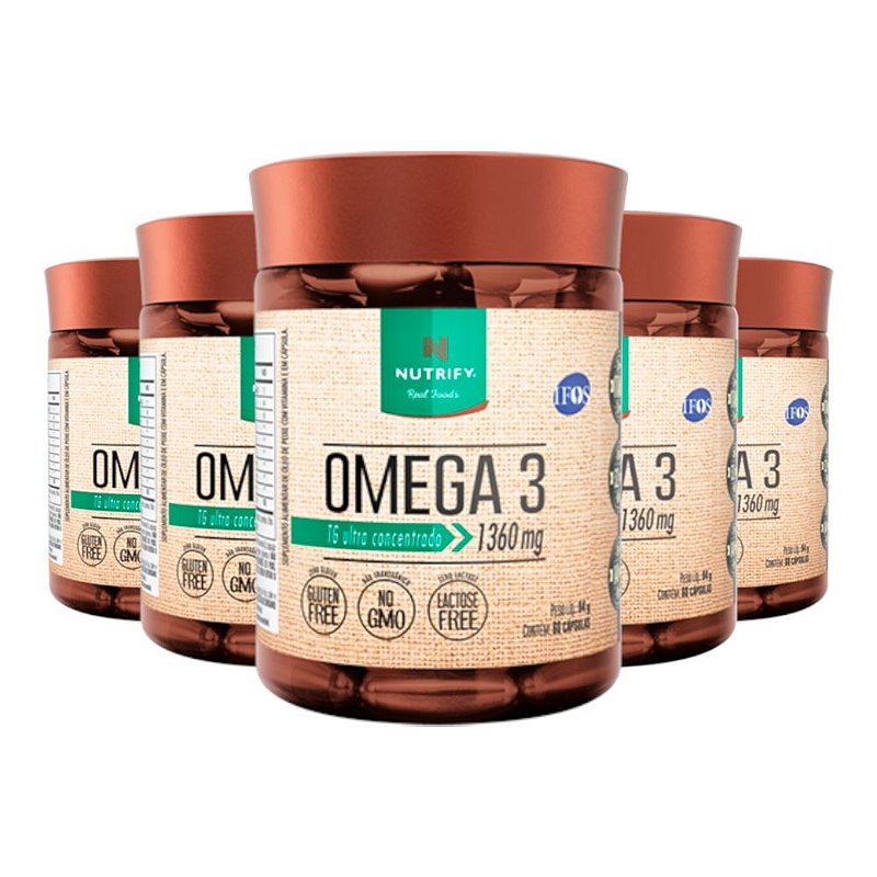 Kit 5 Ômega 3 TG Ultra Nutrify 60 Cápsulas - Edin