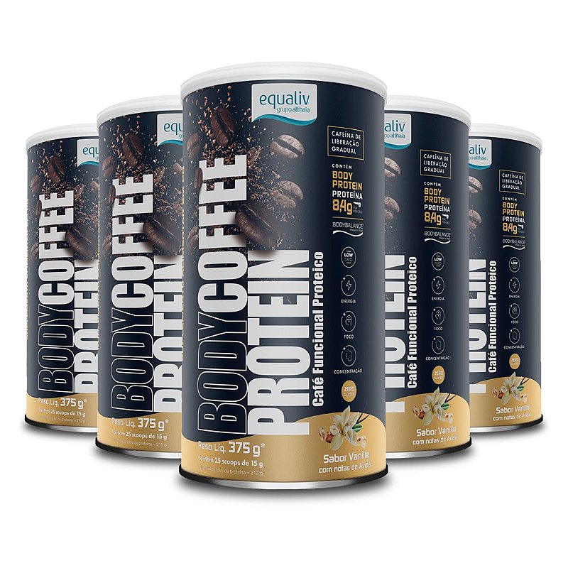 Kit 5 Body Coffee Protein Equaliv 375g Baunilha - Edin