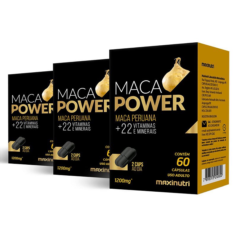 Kit 3 Maca Power Maxinutri 60 Cápsulas - Edin