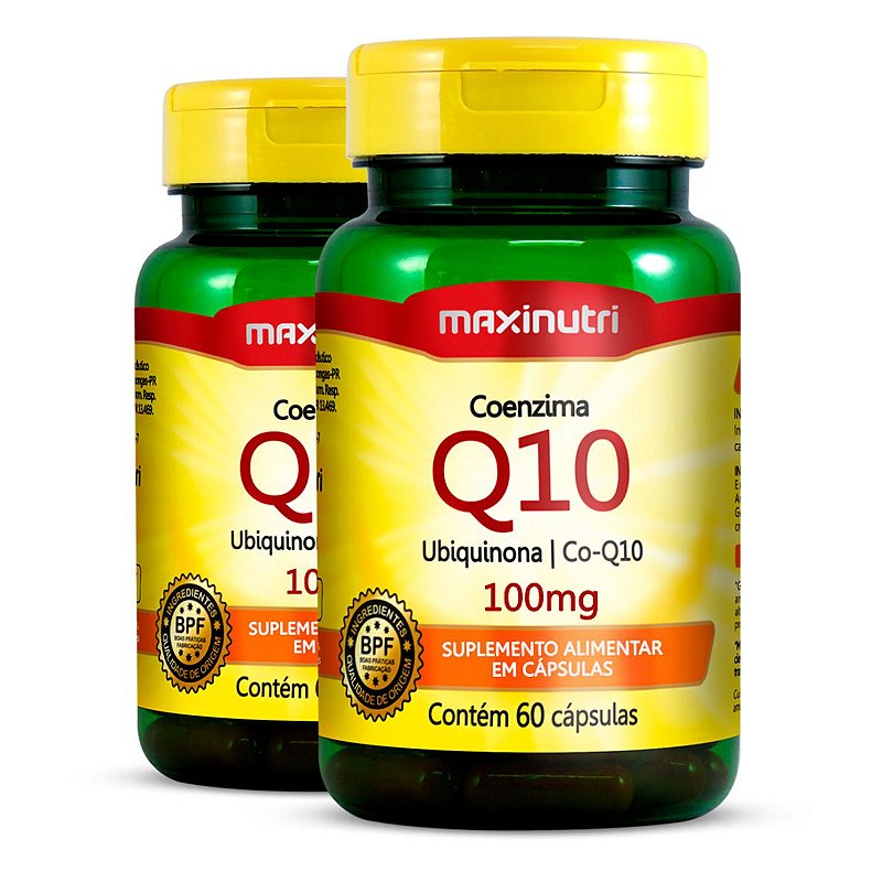 Kit 2 Coenzima q10 100mg Maxinutri 60 Cápsulas - Edin