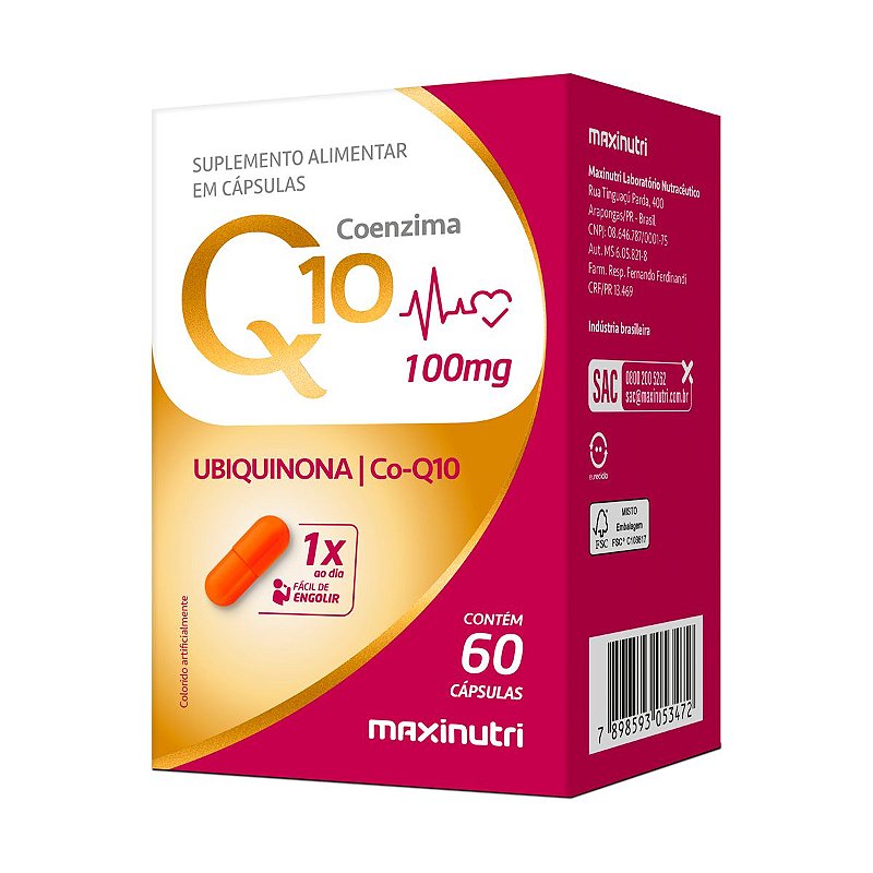 Coenzima Q10 Gold 100mg Maxinutri 60 Cápsulas - Edin
