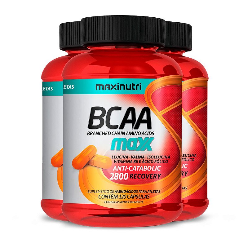 Kit 3 BCAA Maxx Maxinutri 120 Cápsulas - Edin