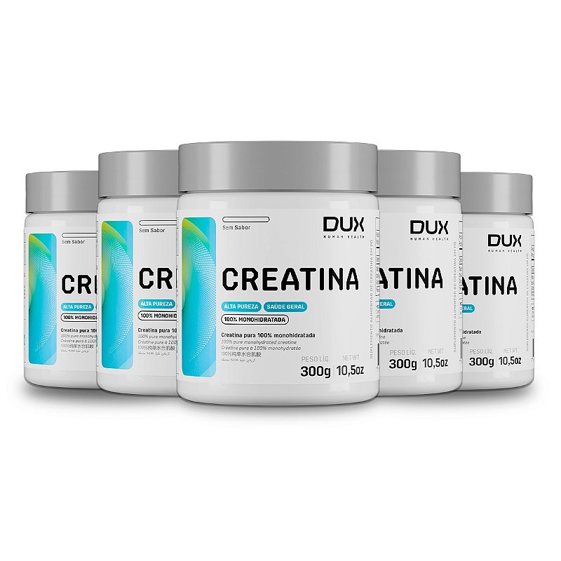 Kit 5 Creatina Monohidratada Dux Sem Sabor 300g - Edin