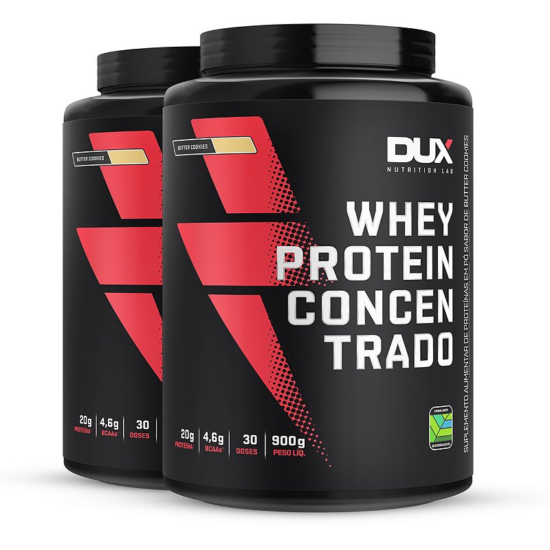 Kit 2 Whey Protein Concentrado Dux Butter Cookies 900g - Edin