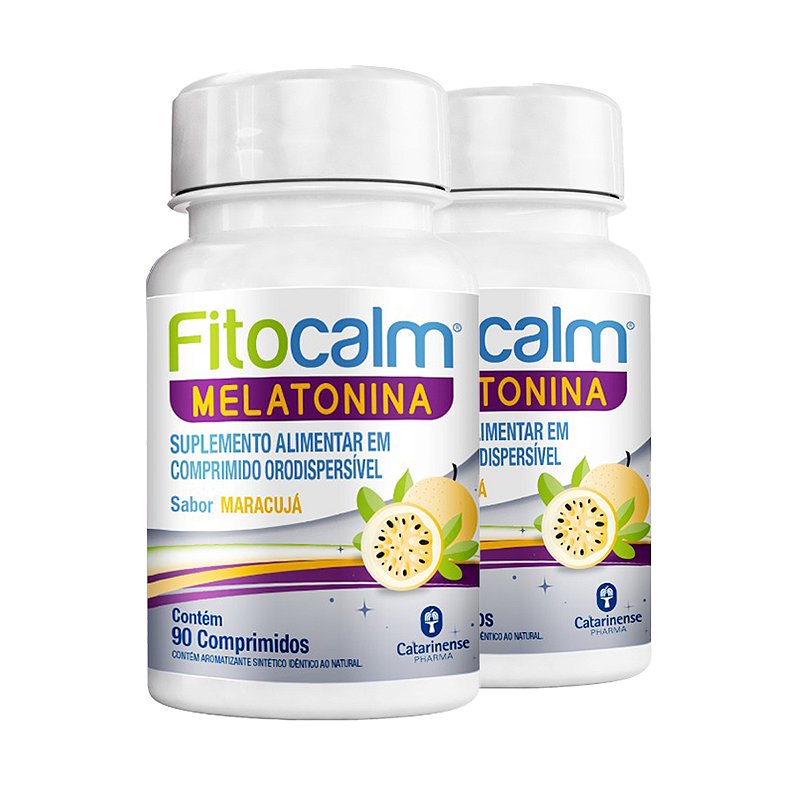 Kit 2 Fitocalm Melatonina Catarinense Maracujá 90 capsulas - Edin