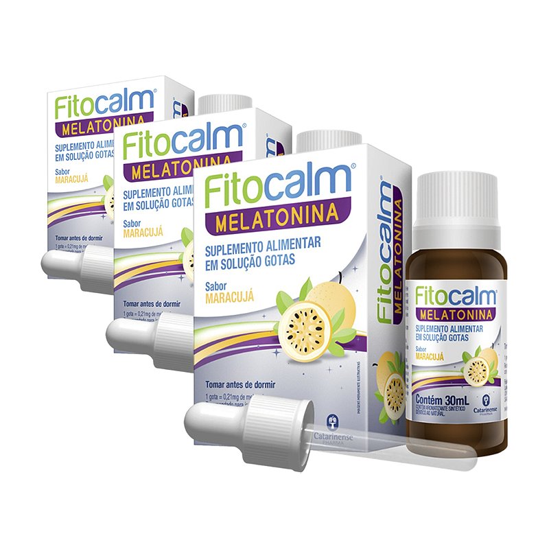 Kit 3 Fitocalm Melatonina Catarinense Maracujá 30ml - Edin