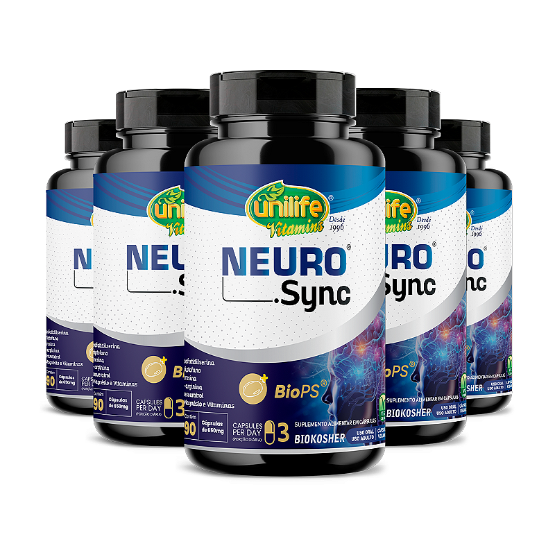 Kit 5 Neuro Sync 90 Cápsulas Unilife - Edin