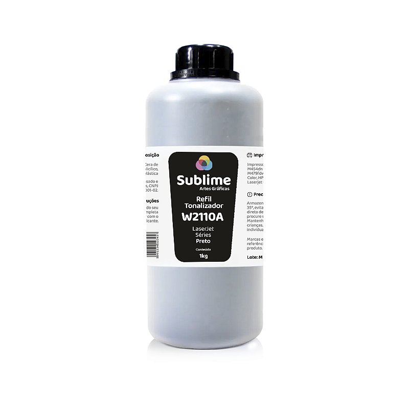 Pó de Toner HP W2110A Preto Sublime 1kg é Zip - Zip Cartuchos