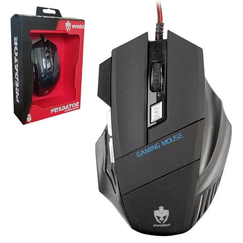 Mouse Gamer Evolut Predator EG-103 RB 1600 DPI 06 Botões - LOJA DG