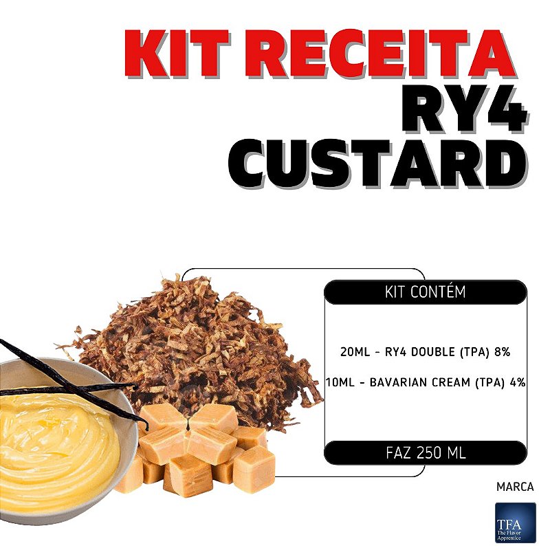 Kit Receita RY4 CUSTARD - AROMAS ALIMENTÍCIOS IMPORTADOS