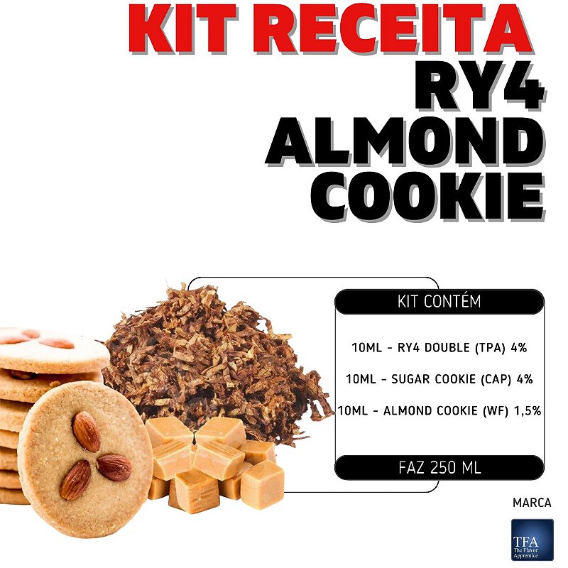 Kit Receita RY4 ALMOND COOKIE - AROMAS ALIMENTÍCIOS IMPORTADOS