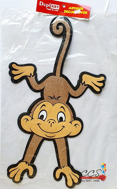 Painel Decorativo Macaco Pendurado pelo Rabo G - Duplart - CCS Decorações