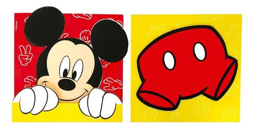Quadro Decorativo de MDF Relevo Mickey Mouse com 2 Un - Grintoy - CCS ...