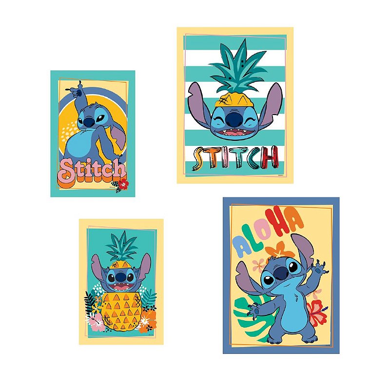 Quadrinhos Decorativos de E.V.A Festa Stitch com 4 Un - Ref 321014 ...