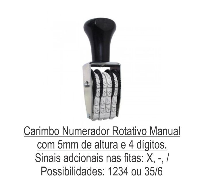 Numerador 4 dígitos (5mm) - CarimbosAqui São Gonçalo - Fábrica de Carimbos