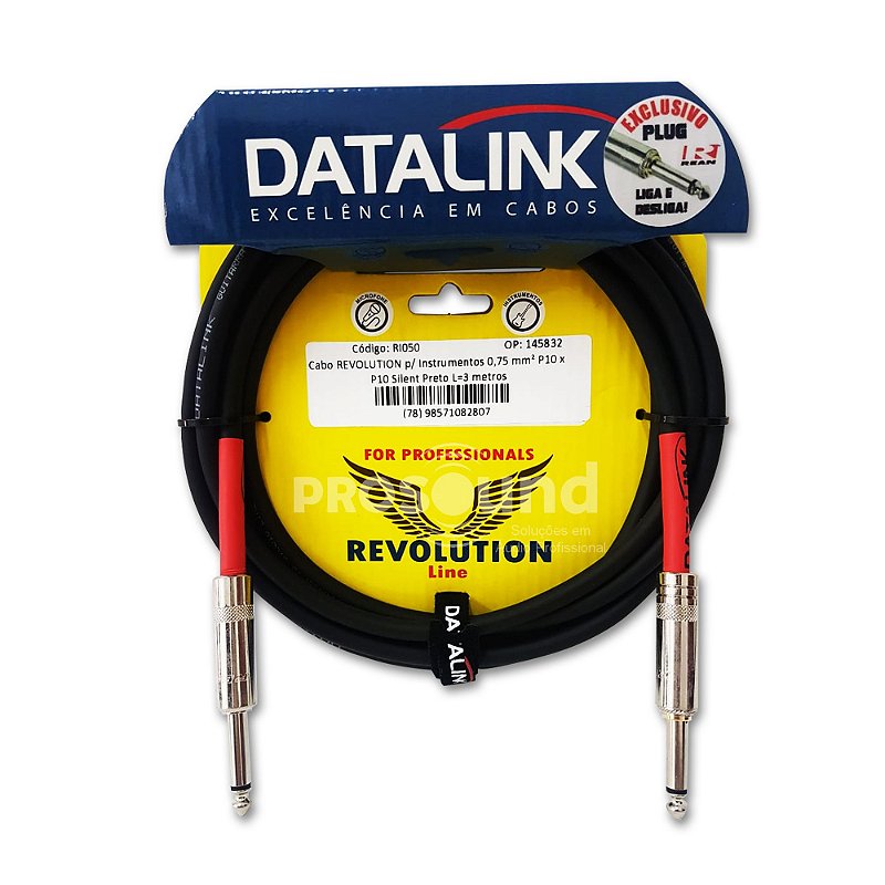 Cabo P10 P10 Datalink Revolution Line Silent 0,75 mm² 3 metros - Proso ...