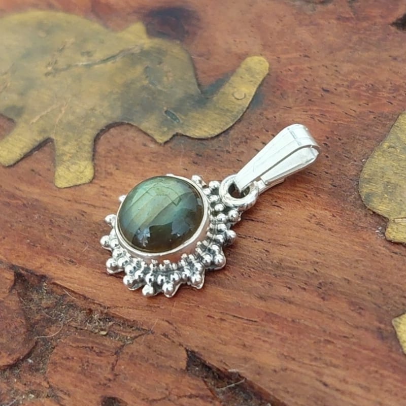 Pingente Sol Prata 925 pedra Labradorita - Prata de Bali Joias - Prata ...