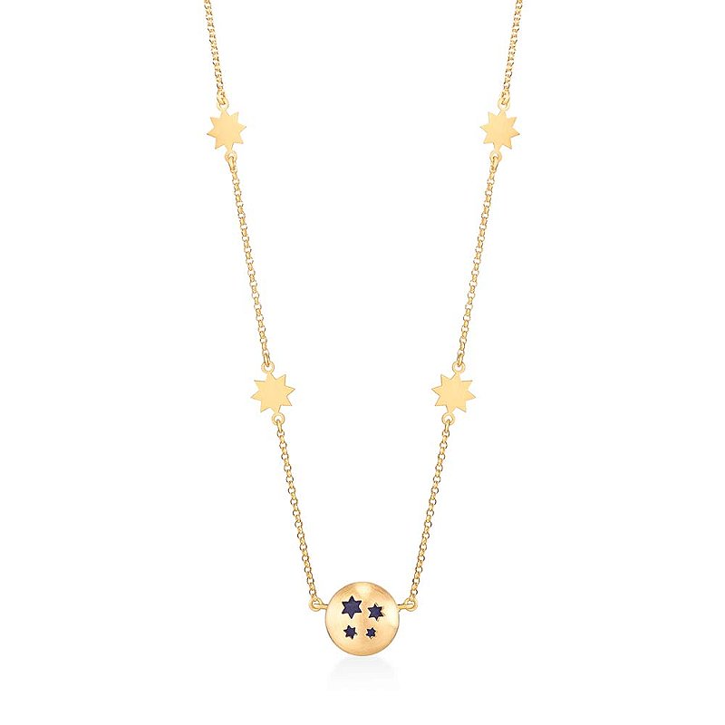 Colar Astral Sodalita mini em ouro 18k - VOA - Joias com design