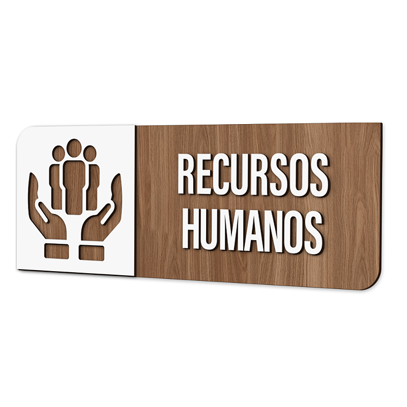 Placa de Sinalização Indicativa - Recursos Humanos - Lumina Decor