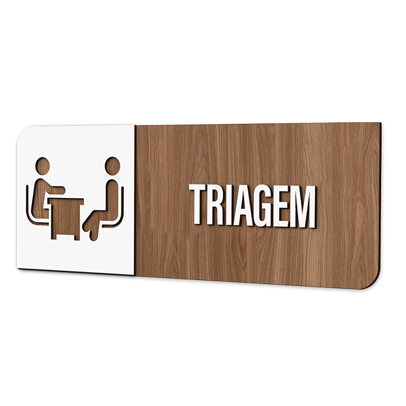 Placa de Sinalização Indicativa - Triagem - Lumina Decor
