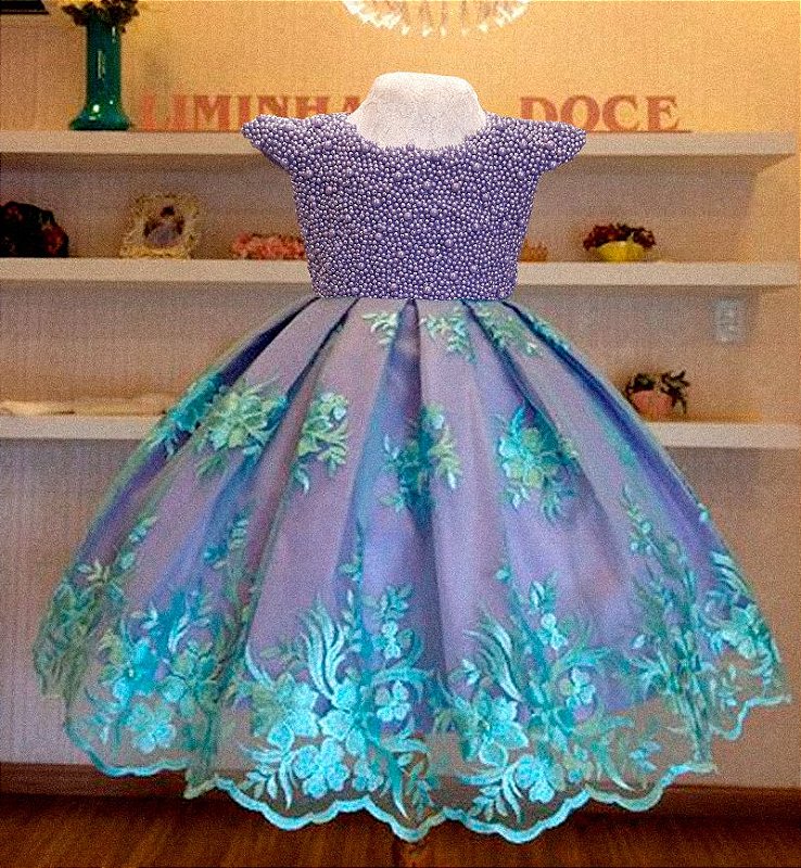 Vestido Fundo Do Mar Luxo - Infantil - Liminha Doce - Vestidos de Festa ...
