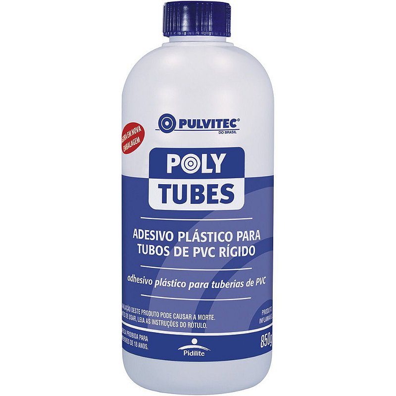 Cola PVC 850g Frasco POLYTUBES AA006 - zigferramentas