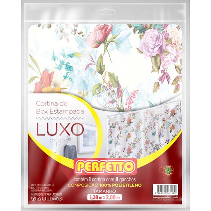 Cortina Para Box Estampada 1,38x2,00M PERFETTO 0147 - zigferramentas