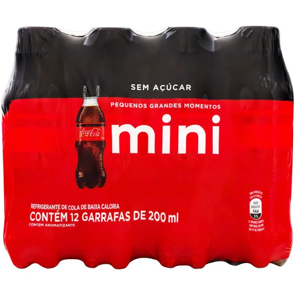 Coca Cola Sem Açúcar 200ml 12 Unidades. - SM Embalagens Descartáveis