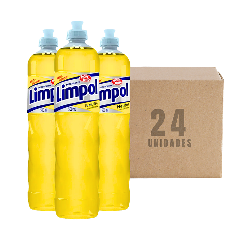 Detergente Limpol Neutro 500ml Caixa c/24x500 Un. - SM Embalagens ...