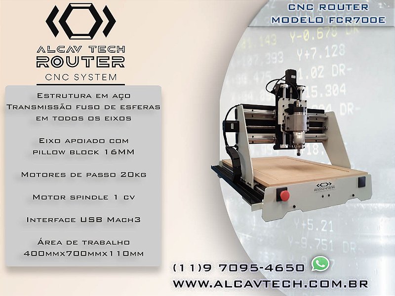 Fresadora CNC Router FCR700E - Alcav Tech