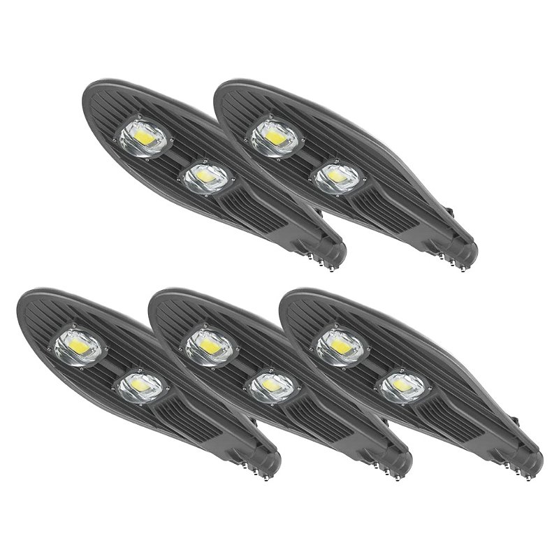 KIT5 Luminária Publica Pétala LED 100W para Poste De Rua Cob Frio ...