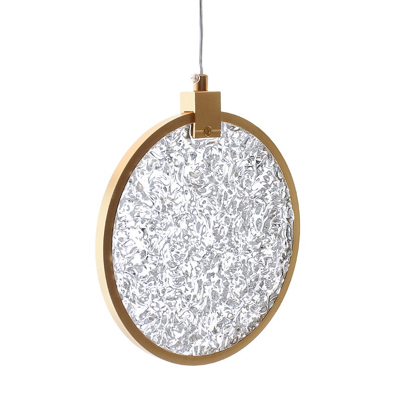 Luminária Pendente Led Disco Lustre Cristal 3 Cores Dourado - Sustenta ...