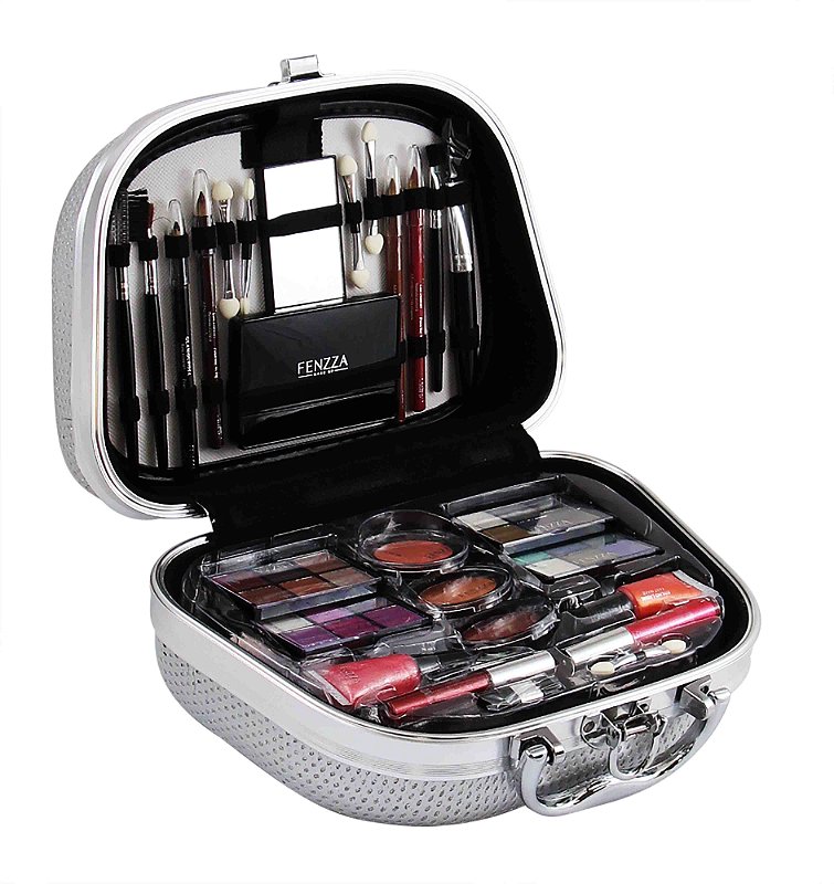 MALETA DE MAQUIAGEM PRATA - Loja Fenzza Make Up