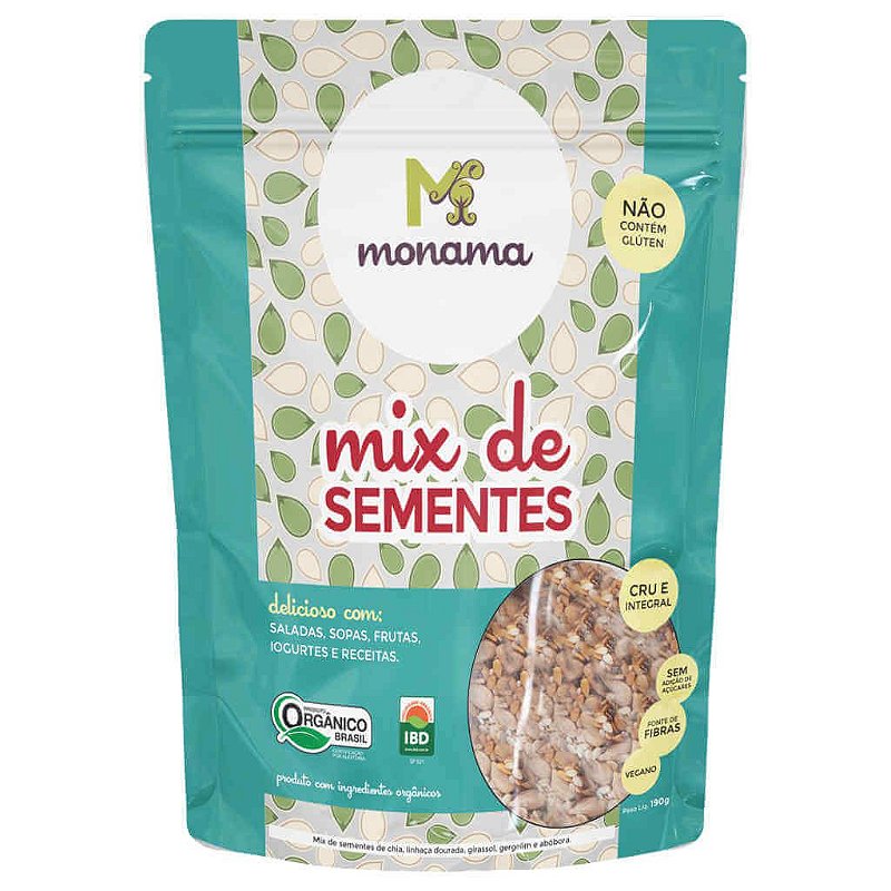Mix de Sementes Orgânicas Monama 190g - Raiz Nativa | Loja de Produtos ...