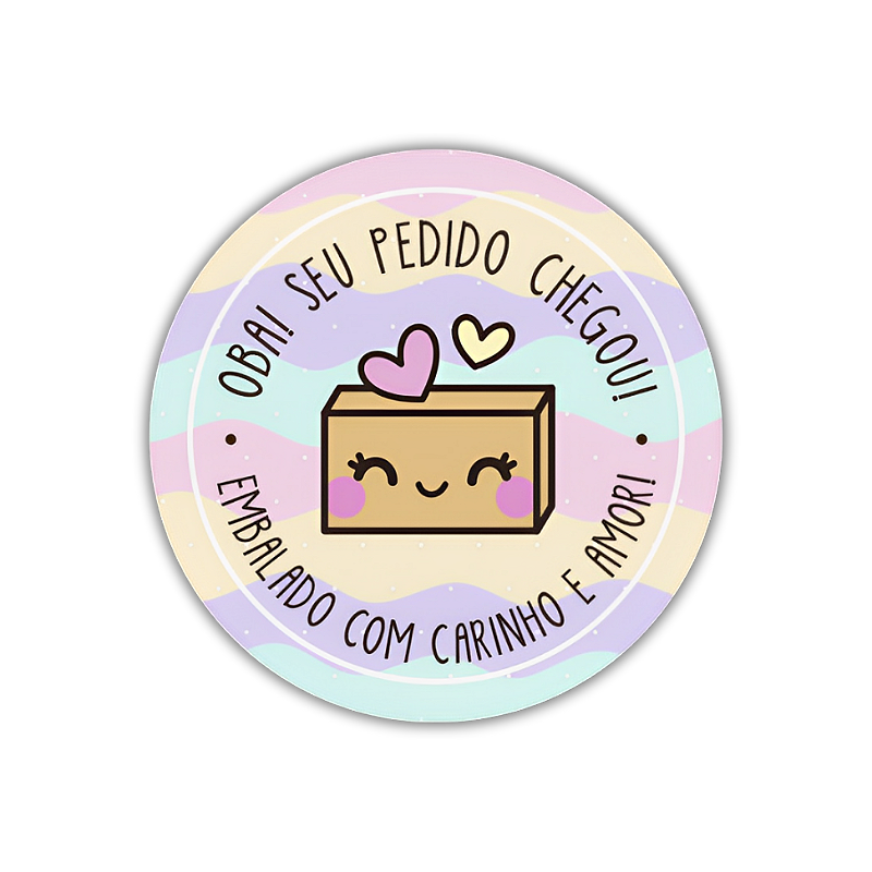 Adesivo - Oba seu pedido chegou! - Modelo 1 -100 unidades - Kinhas Atelier