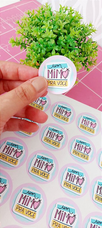 Adesivo " Um mimo para você"- 100 unidades - Kinhas Atelier