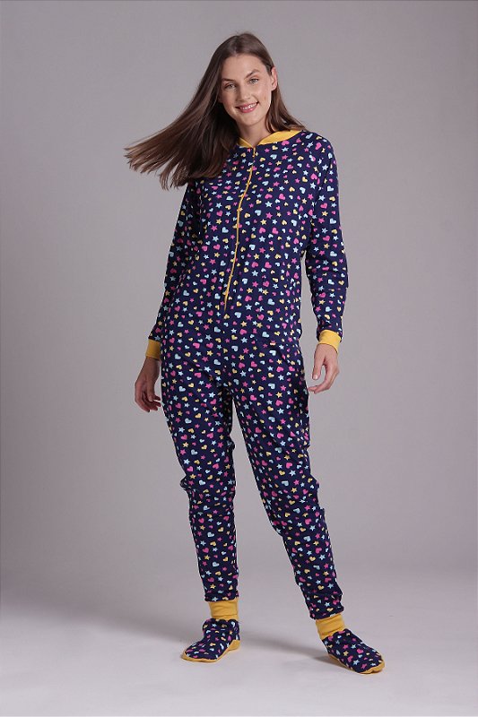 PIJAMA MACACÃO FEMININO COM PEZINHO REMOVÍVEL - DESEJINHO - MONAKIDS ...