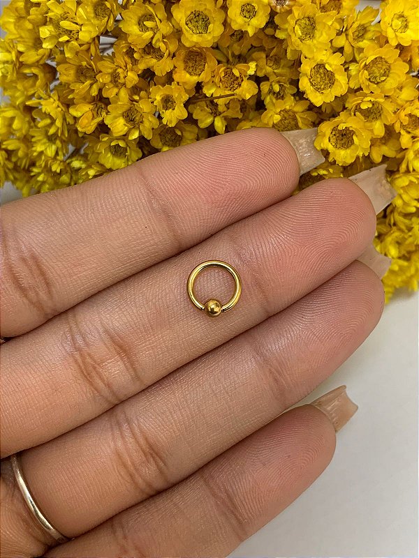 Captive titânio gold 6mm - Ideal Piercing