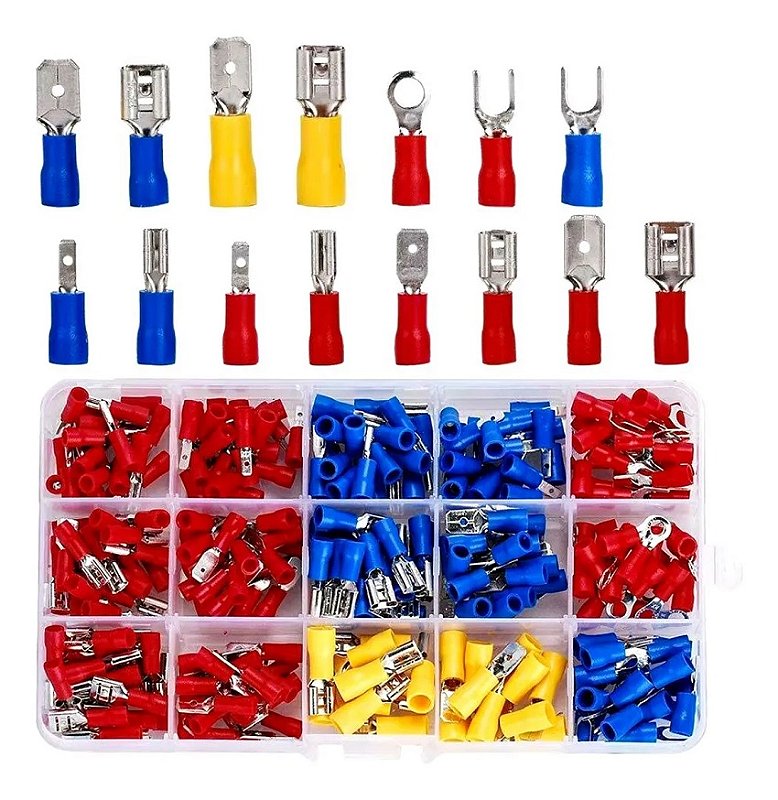 Kit com 280 Terminais Pré-Isolados para Crimpagem - Eletrogate - 12 anos!