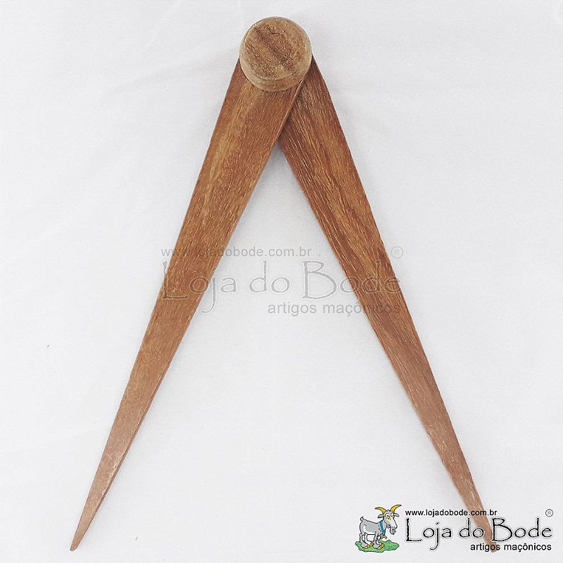 Compasso Madeira - Liso - 25cm - Loja do Bode - artigos maçônicos [OFICIAL]