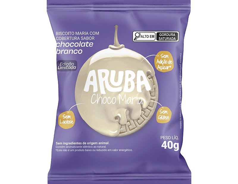 Biscoito ChocoMaria Coberto com Chocolate Branco - Aruba Natural
