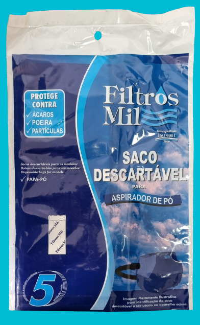 Kit c/5 Sacos Descartáveis p/ Aspiradores de Pó Modelo Papa-Pó INTQ ...