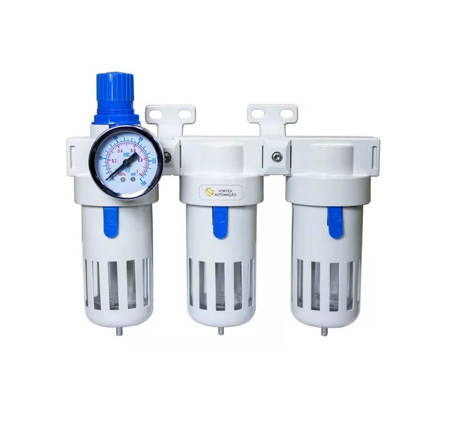 Filtro De Ar Triplo Odontológico Rosca 1/2 TRIO-04 Vortex - Instemaq Curitiba