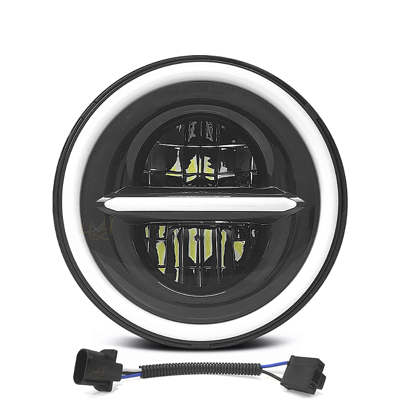 Farol 7 Pol LED 60W Angel Eyes e Seta + DRL Linha - Und - 4x4sc - Loja ...