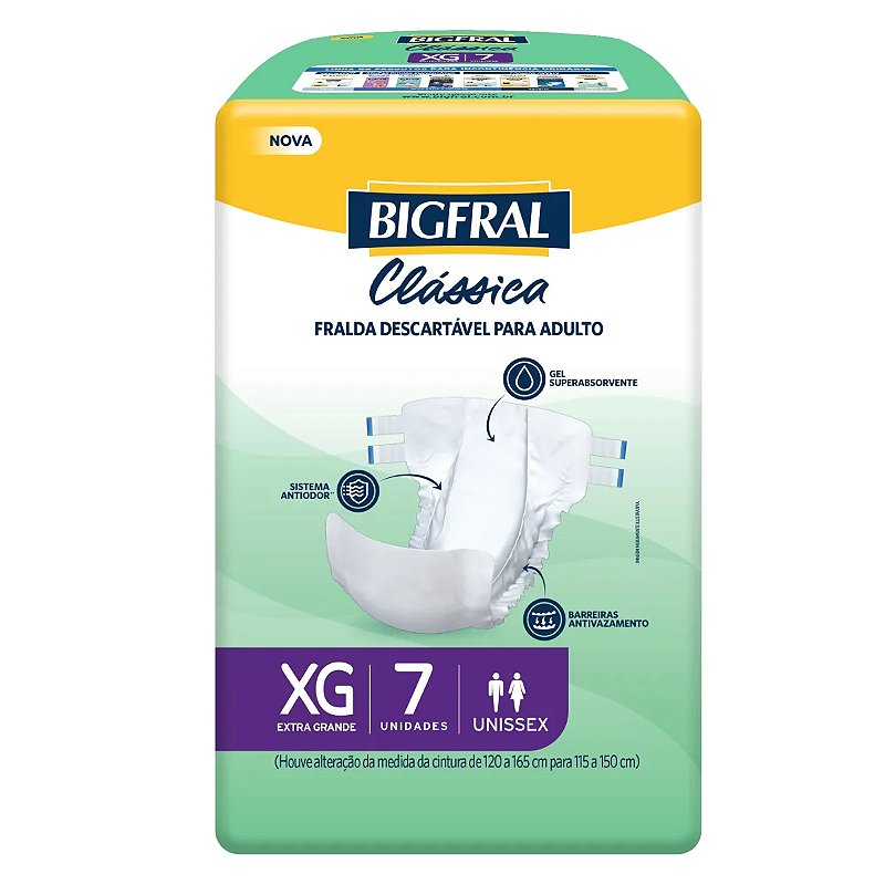 FRALDA AD XG C/ 7 BIGFRAL CLASSICA REGULAR - AgilMed - Medicamentos ...