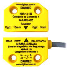 Sensor e Atuador magnéticos de segurança, NSMS-02E/33 + NAMS-02 ...