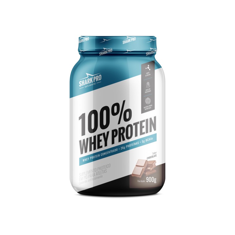 100% WHEY PROTEIN 900G - SHARK PRO - Hiper Pump Suplementos