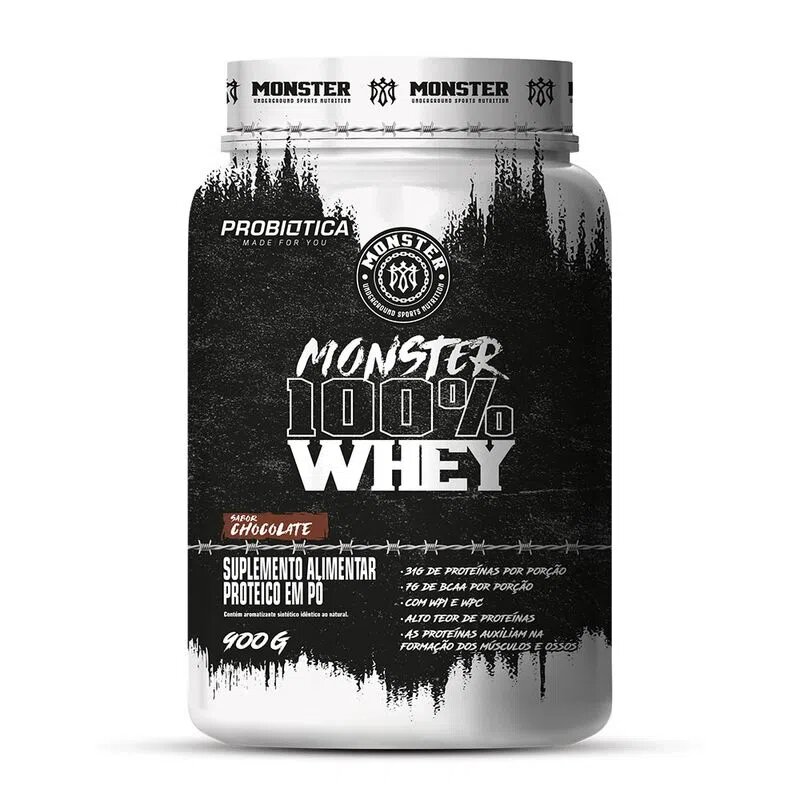 Monster 100% Whey 900g - Probiótica - Hiper Pump Suplementos